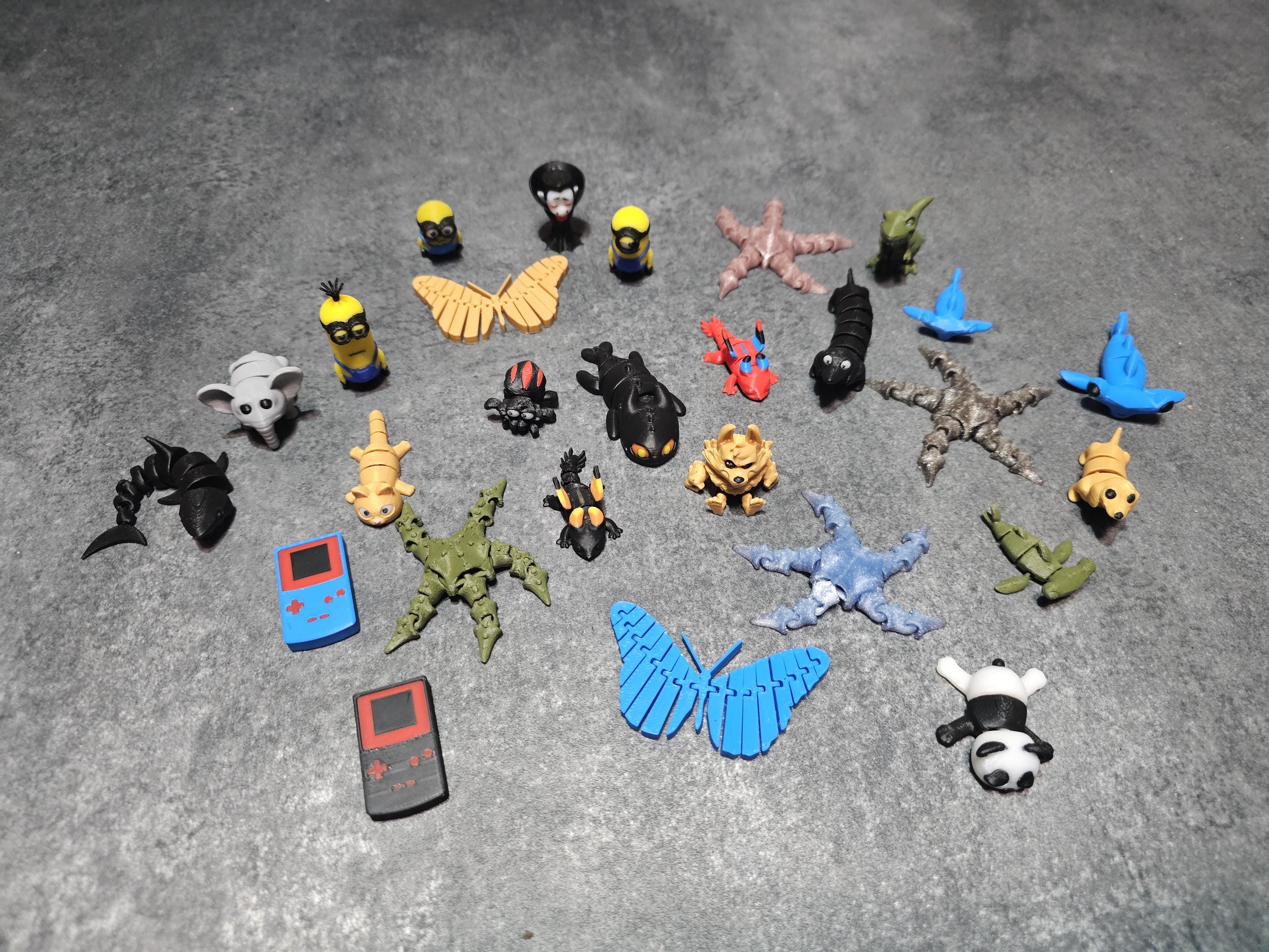 Mini Figures Articulated Small Animals /choose Your Own 3 Sizes 3D ...