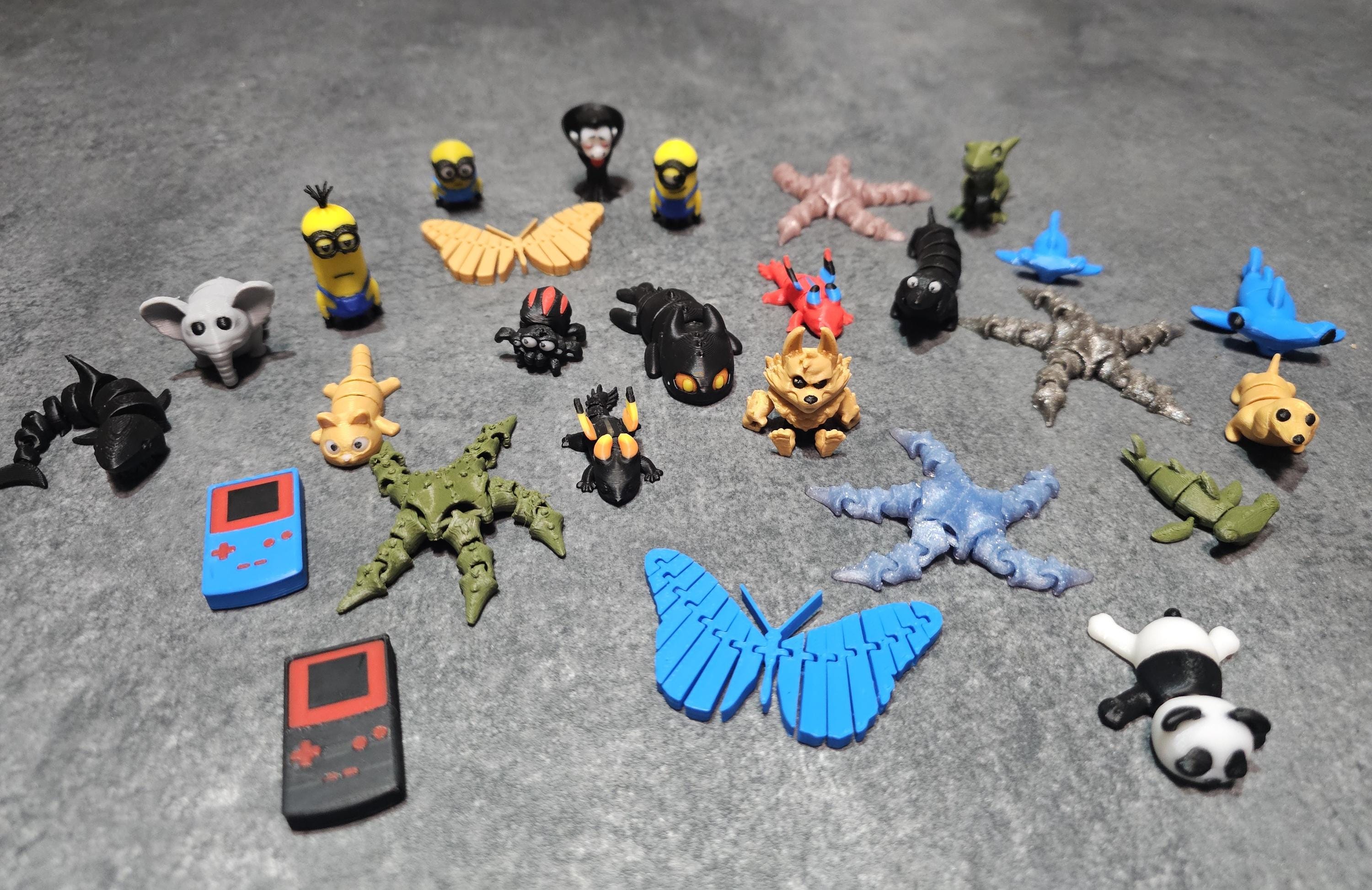 Mini Figures Articulated Small Animals /choose Your Own 3 Sizes 3D ...