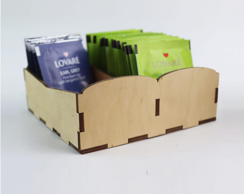 Personalized Wooden Tea Bag Organizer, Tea Bag Rack Ply Shelf Holder ...