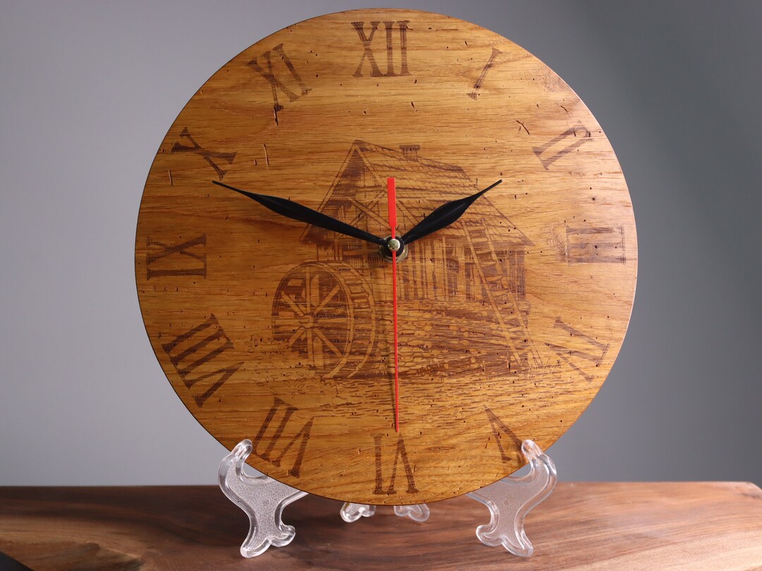 Exclusive Wooden Clock, Mill, Wood Wall Clock, Wood Clock, Handmade ...