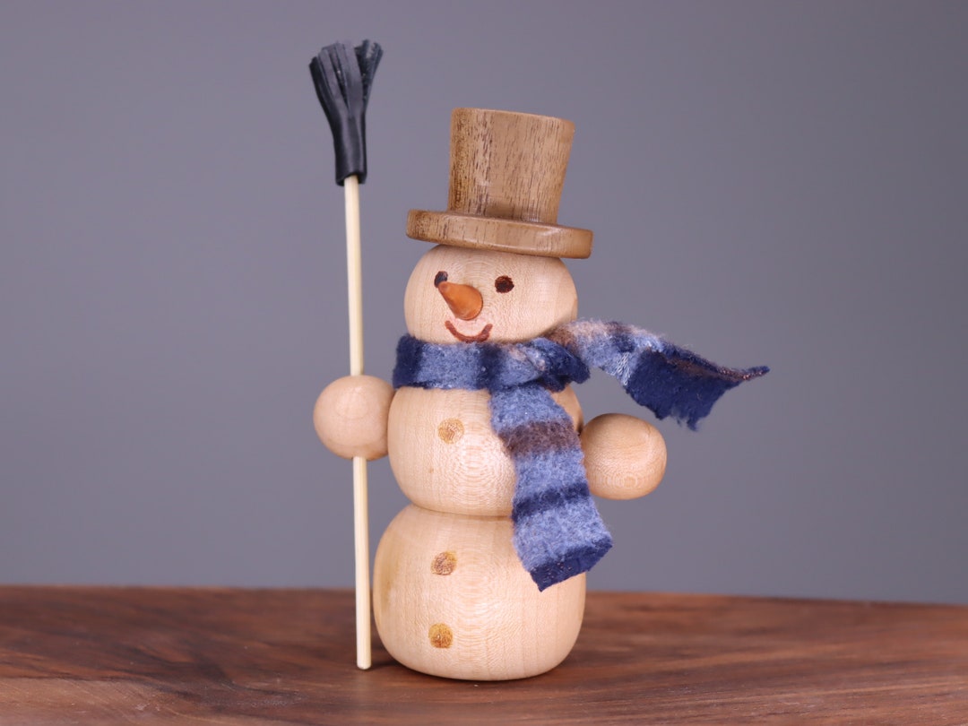 Handmade Wooden Snowman, Hand Turned Wooden Christmas Snowman, Made in ...