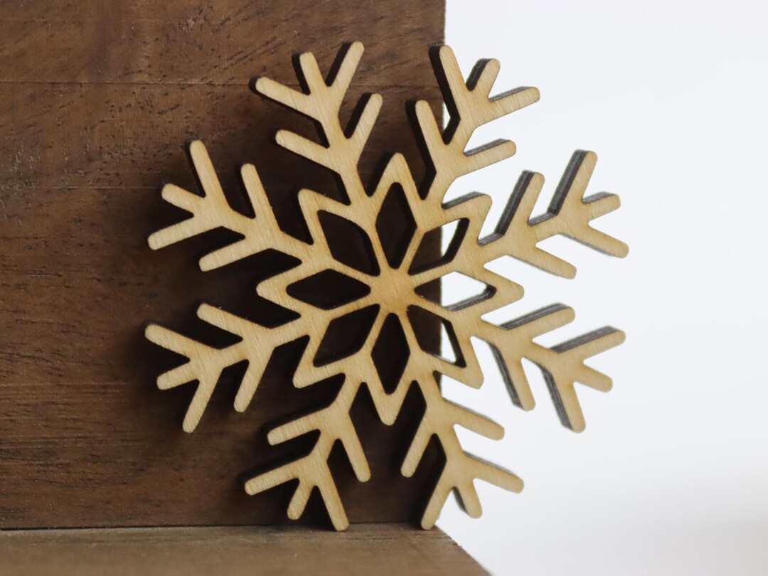 10 Pcs Wooden Snowflake. Halloween Party Gift Double Craft Shape Ply ...