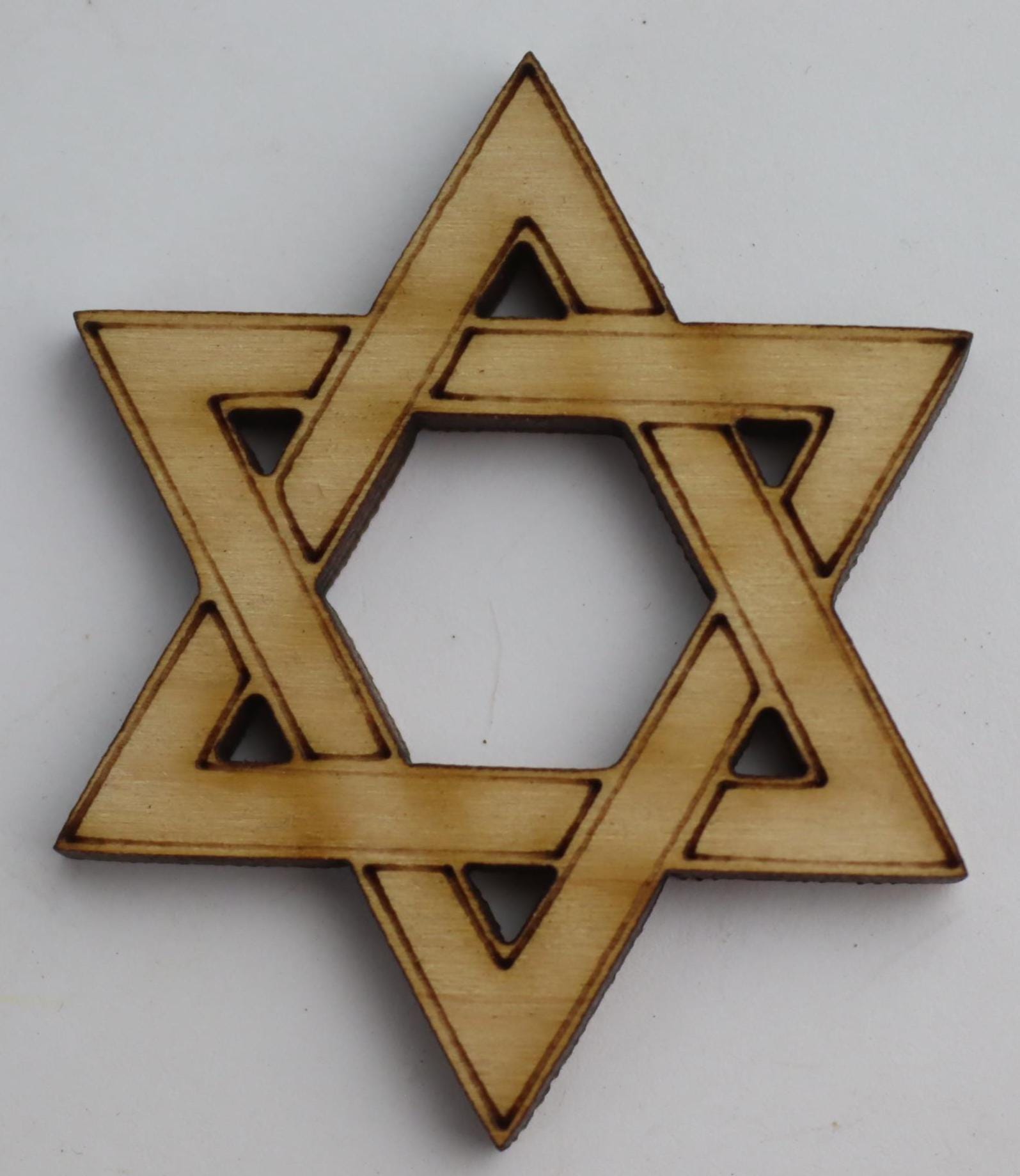 10 Pcs Wooden Star of David. Party Gift Double Craft Shape Ply ...