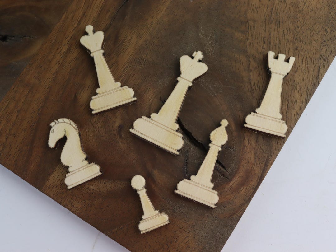 Wooden Chess Pieces. Double Craft Shape Ply Entertainment Handmade ...