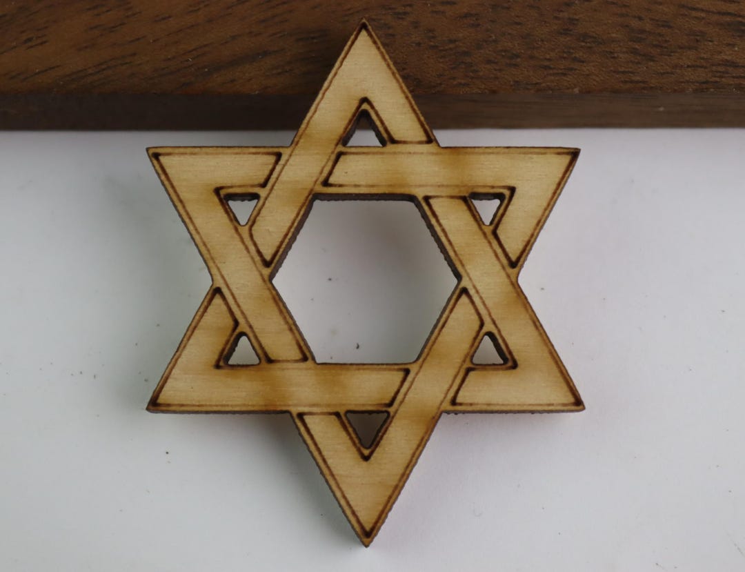 10 Pcs Wooden Star of David. Party Gift Double Craft Shape Ply ...