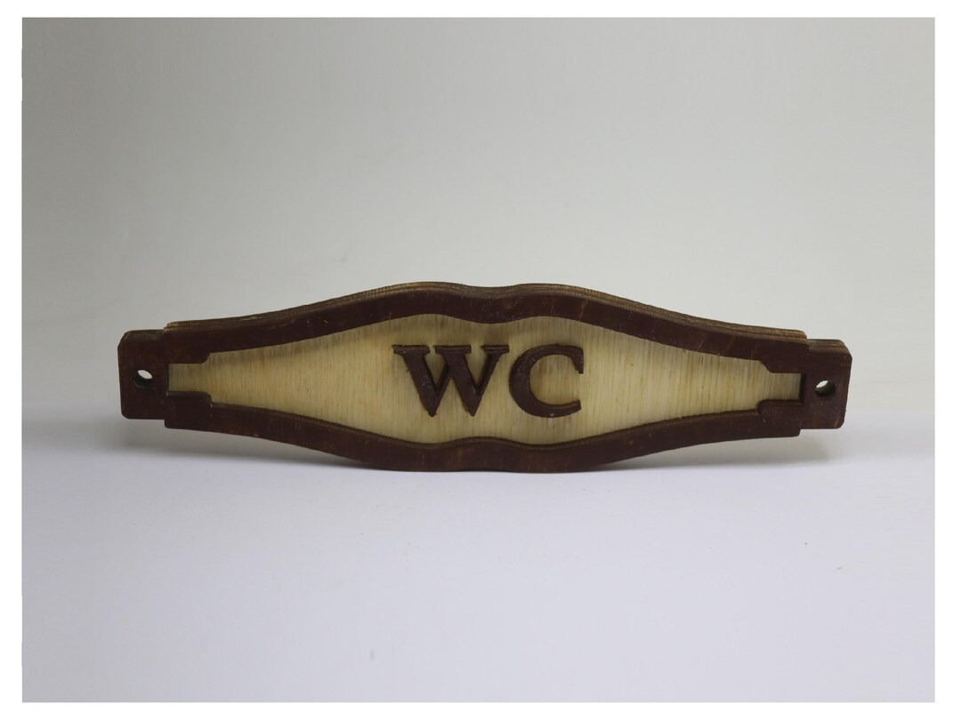 Wooden Door Sign, Restroom Plaque Toilet Door Sign, Wood WC Door ...