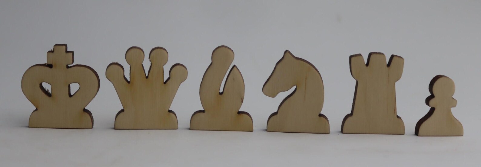Wooden Chess Pieces. Double Craft Shape Ply Entertainment Handmade ...