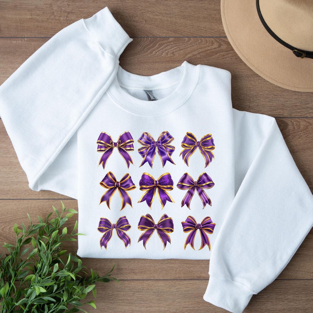 Coquette Purple Bows PNG Aesthetic PNG Shirt Sublimation Art Preppy ...