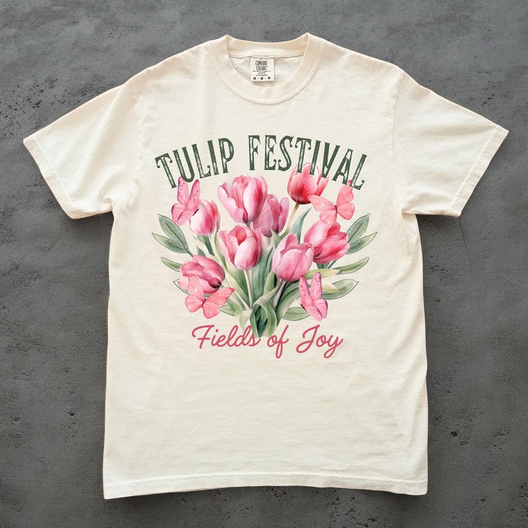 Tulip Festival Retro 90s Tee Shirt Comfort Colors Flower Shop Retro ...