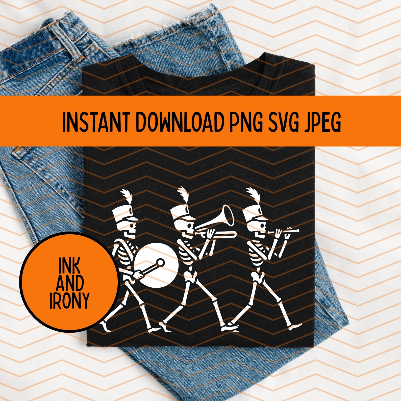 Skeleton Marching Band PNG SVG Halloween Band Sublimation Print Shirt ...
