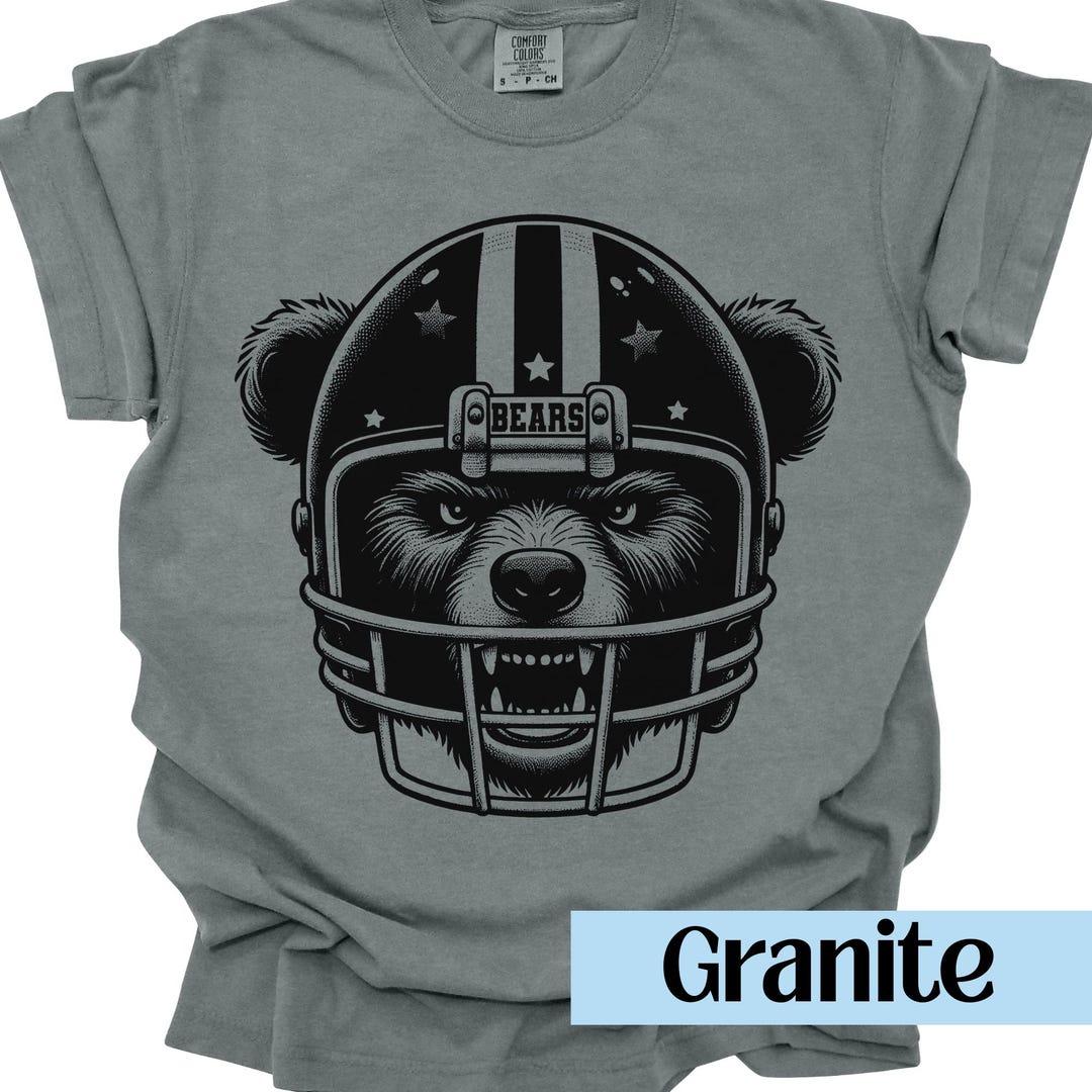 Bears Football Shirt Retro Bear Mascot Comfort Colors Bear Shirt Back ...