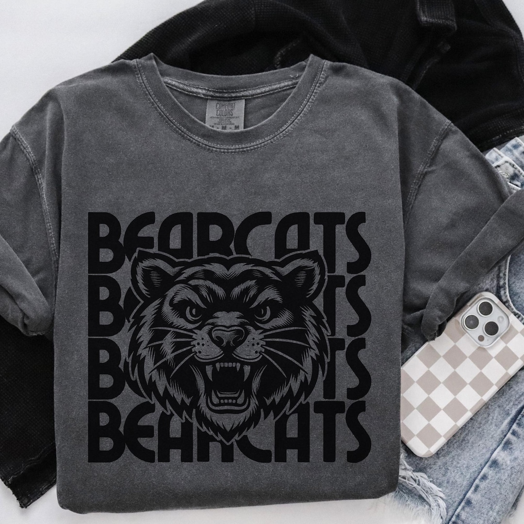 Bearcats Shirt Retro Bearcat Mascot Comfort Colors Bearcat Shirt Retro ...