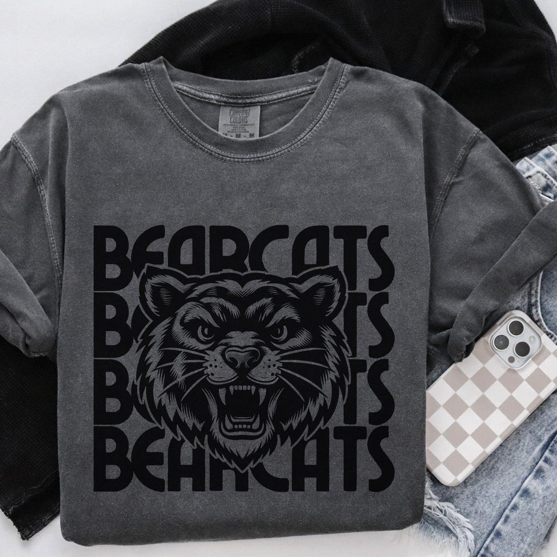 Bearcats Shirt Retro Bearcat Mascot Comfort Colors Bearcat Shirt Retro ...