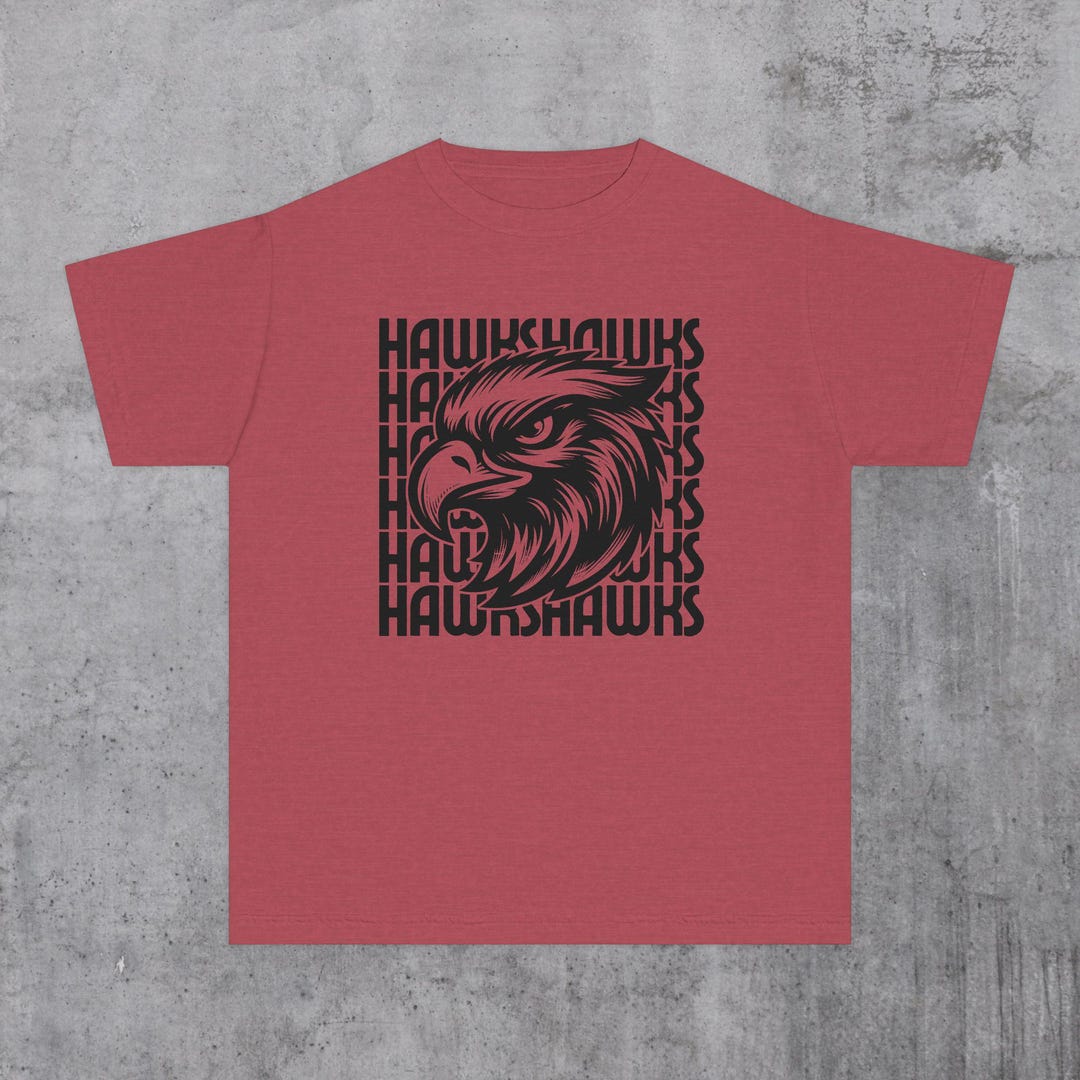 KIDS Hawks Shirt Retro Hawks Mascot Comfort Colors Hawk Shirt Retro ...