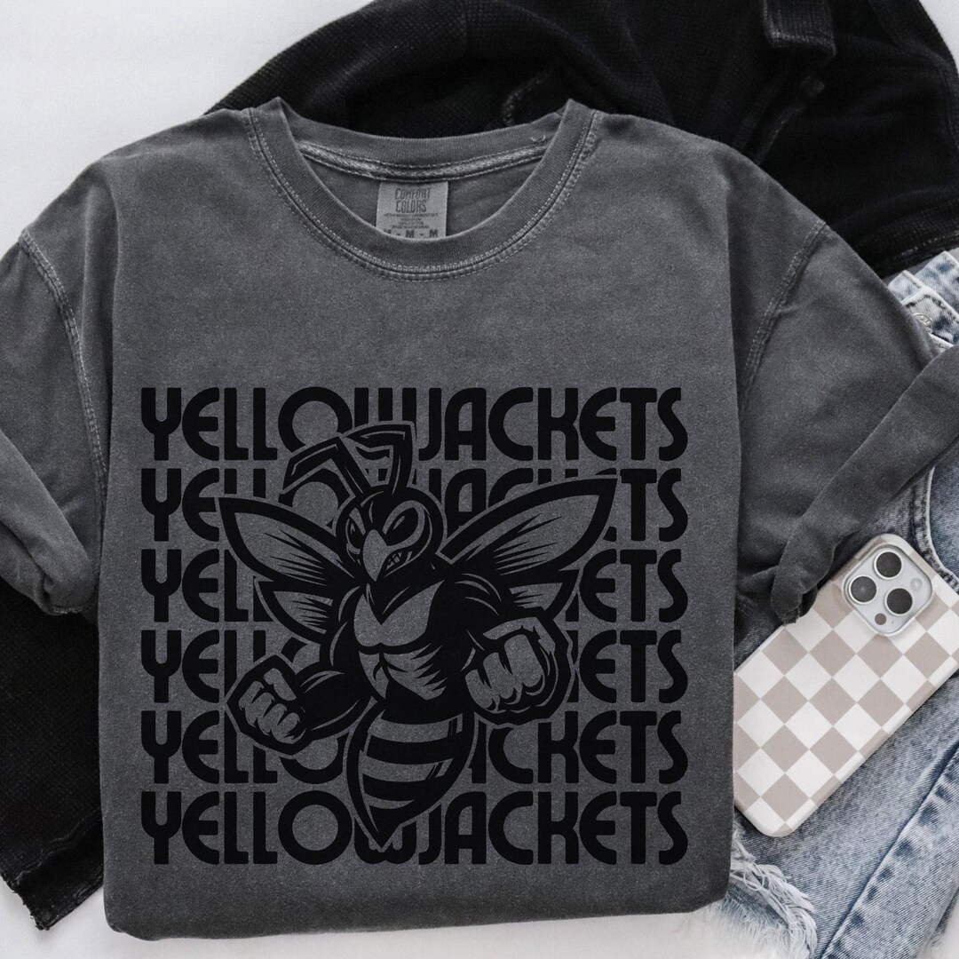 Yellowjackets Shirt Retro Yellowjacket Mascot Comfort Colors ...