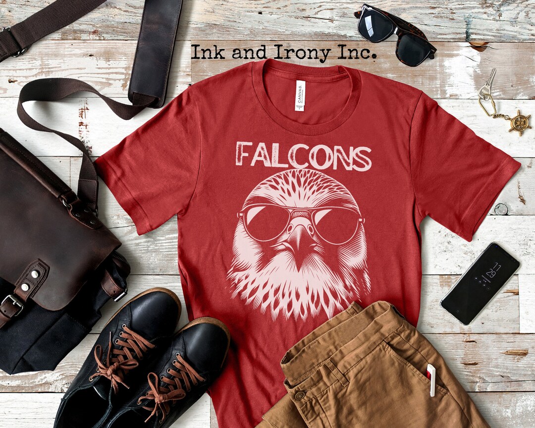 Falcons Shirt Cool Falcon Mascot Tee Unisex Jersey Short Sleeve Tee ...