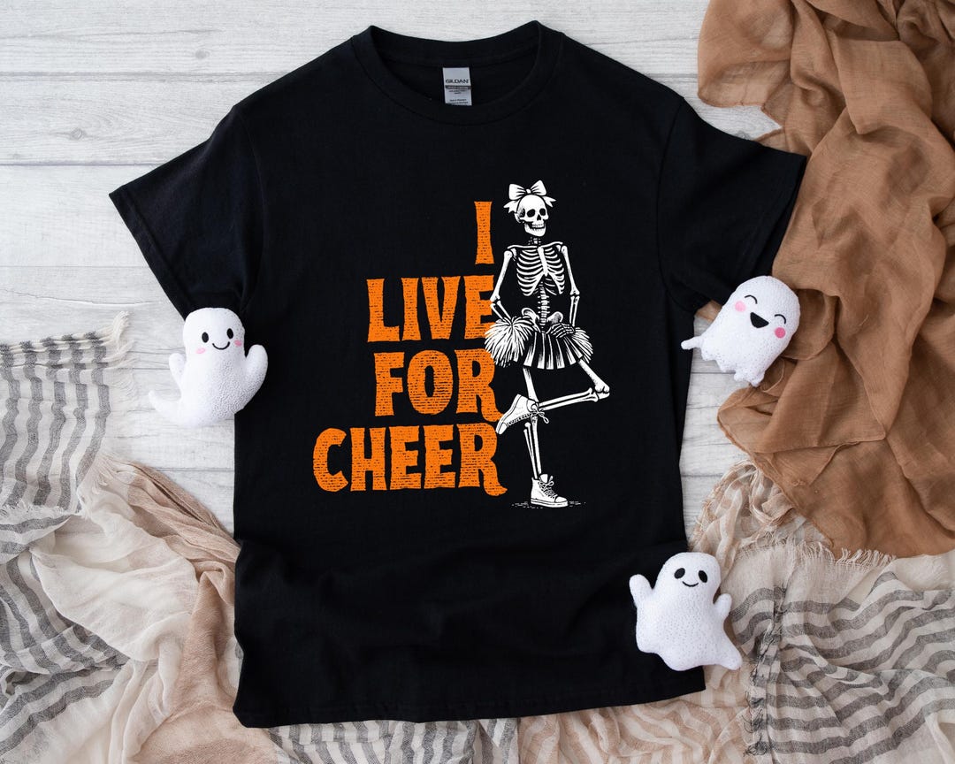 Cheerleader Skeleton Shirt Cheer Shirt Halloween Shirt Spooky Season ...