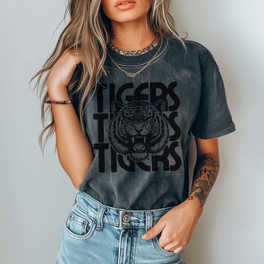 Tigers Shirt Retro Tigers Mascot Tee Comfort Colors Tiger Shirt Retro ...