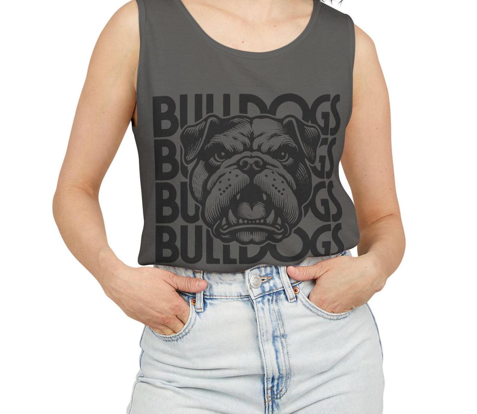 Bulldogs Mascot Tank Retro Bulldogs Graphic Comfort Colors Back to ...