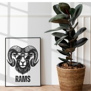 Rams PNG JPEG Rams Poster Ram Sublimation Print Shirt Ram Mascot - Etsy