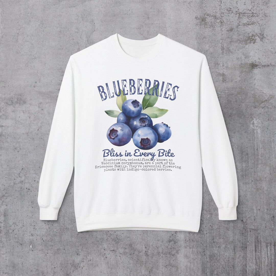 Retro 90s Graphic Blueberry Sweatshirt Midweight Crewneck Blueberry ...