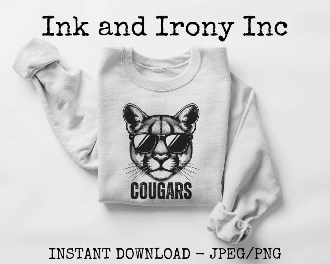 Cougars PNG JPEG Cougars Poster Cougar Sublimation Cougar Mascot Back ...