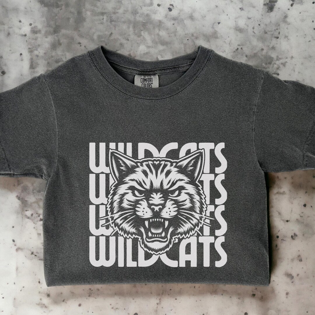 Wildcats Mascot Youth Comfort Colors Wildcats Shirt Back to School ...