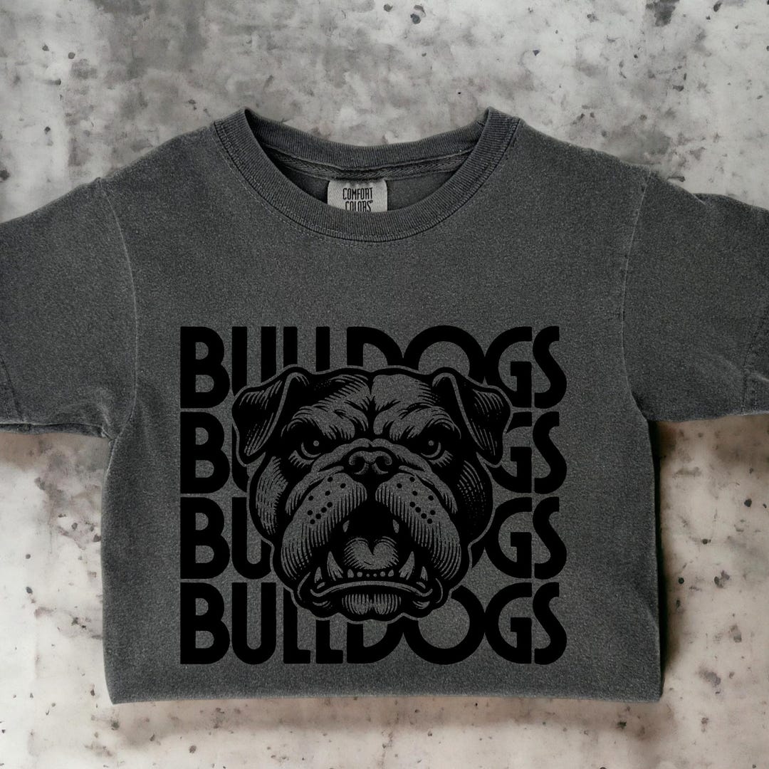 Kids Bulldogs Retro Mascot Kids Comfort Colors Bulldogs Mascot Tee ...