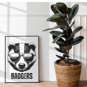 Badger PNG JPEG Badgers Poster Badger Sublimation Print Shirt Badger ...