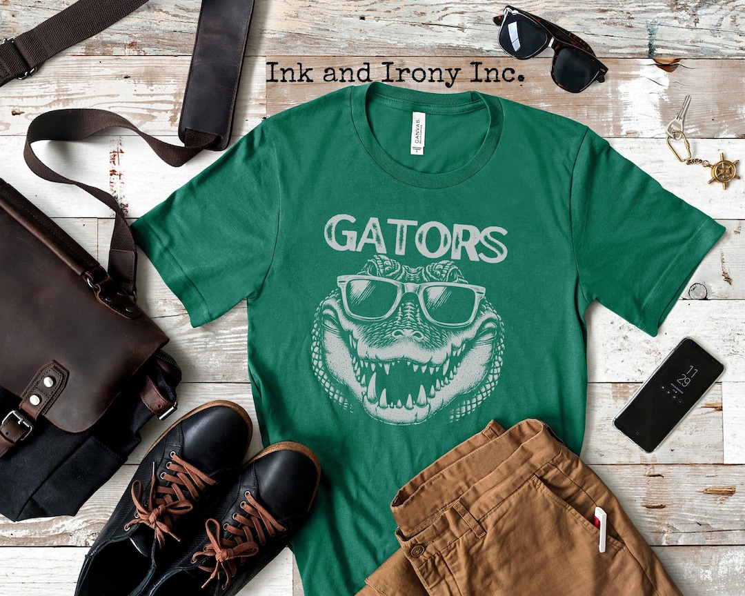 Gators Shirt Cool Gator Mascot Tee Unisex Jersey Short Sleeve Tee Retro ...