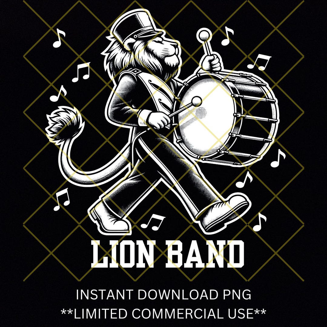 Lion Marching Band PNG Lion Band PNG Lion Band Mom Band Boosters PNG ...