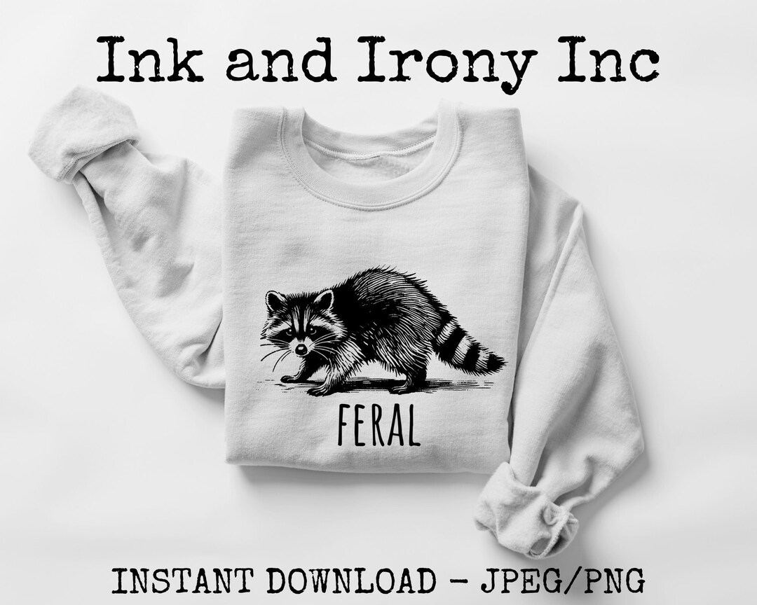 Feral Raccoon PNG JPEG Raccoon Sublimation Print Raccoon Clipart ...