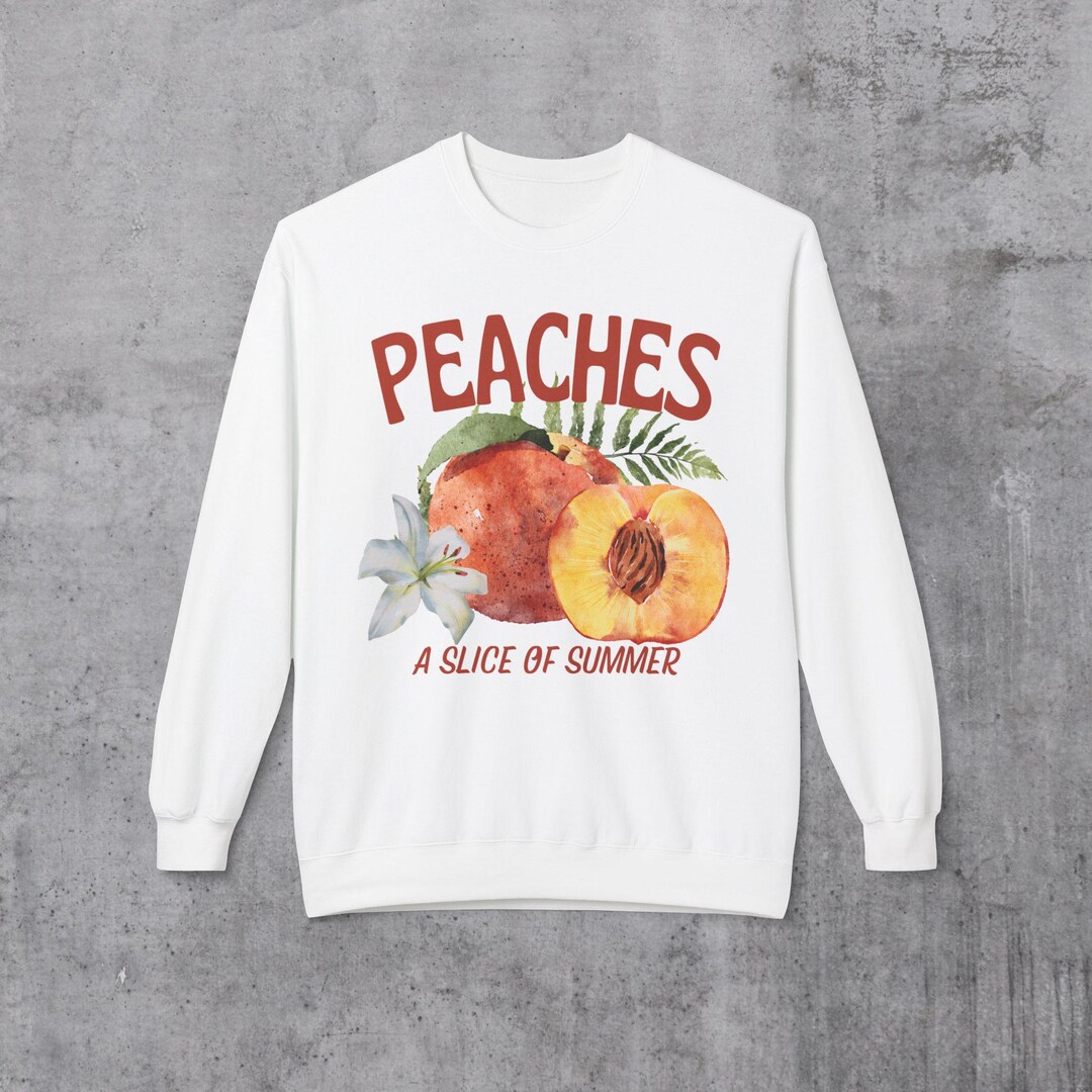 Retro 90s Graphic Peach Sweatshirt Midweight Crewneck Peaches Shirt ...