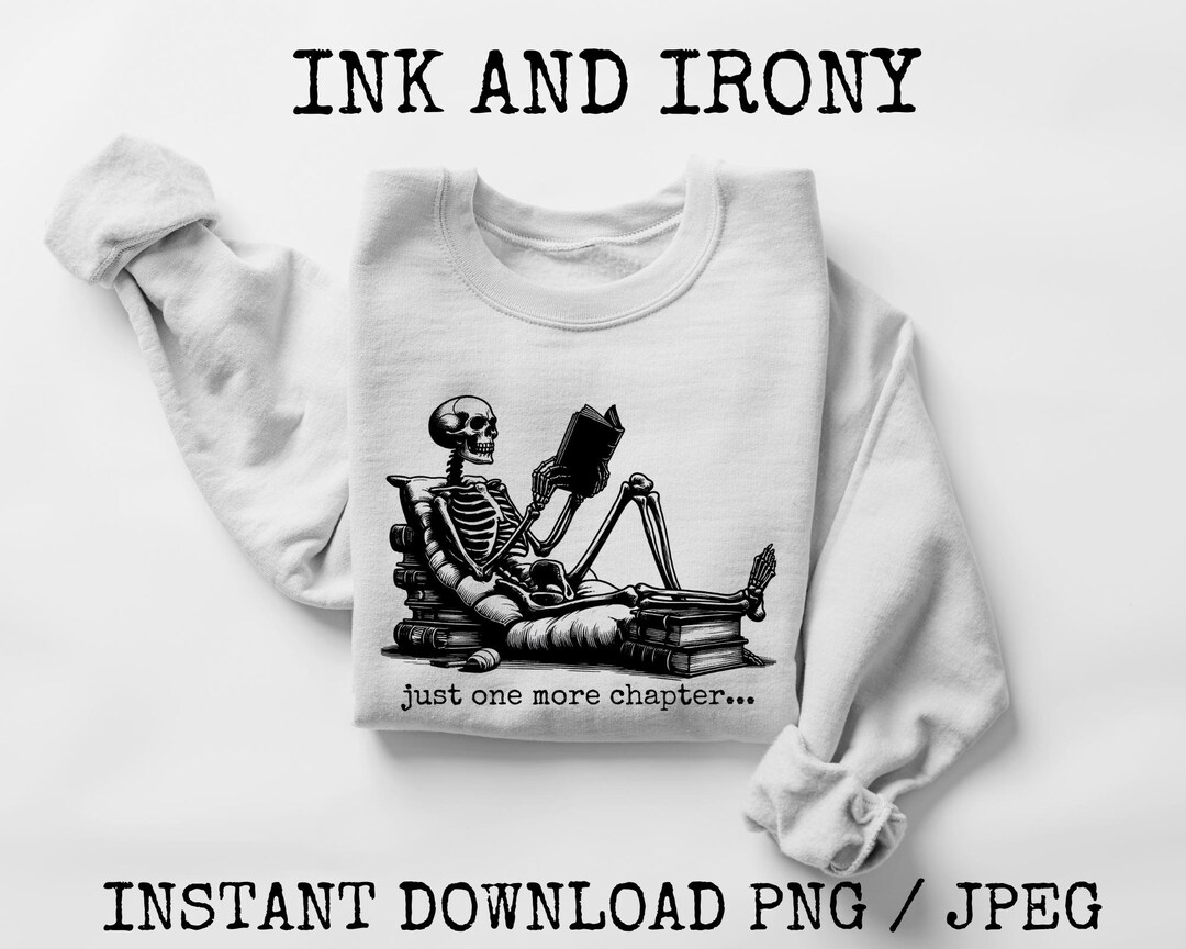Just One More Chapter Halloween PNG JPEG Vintage Print Dark Clowncore ...