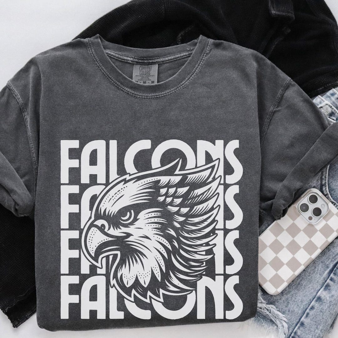Falcons Mascot Shirt Falcons Shirt Comfort Colors Back to School ...