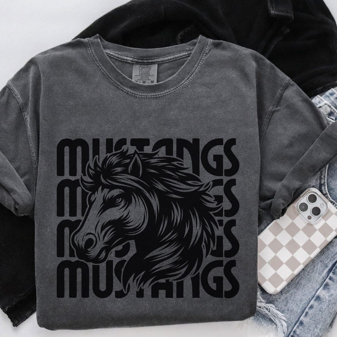 Mustangs Shirt Retro Mustang Mascot Comfort Colors Mustang Shirt Retro ...