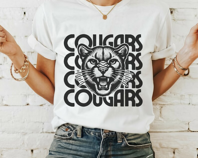 Cougars PNG JPEG Cougars Poster Cougar Sublimation Print Shirt Dorm ...