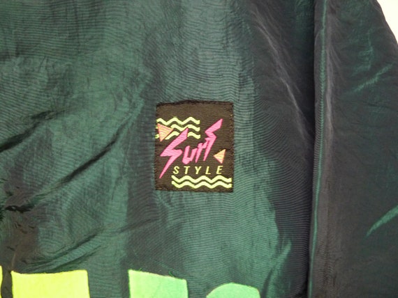 80s Surf Style iridescent green windbreaker . Kids si… - Gem