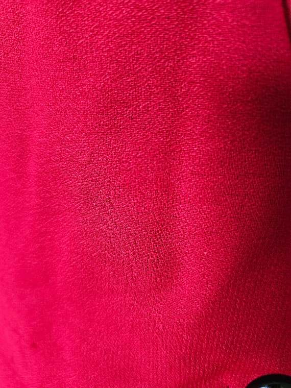 80s Soo by Soo Yung Lee red and black V neck dress . … - Gem