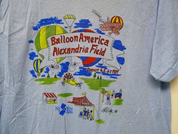 1989 Balloon America Alexandria Field . blue graphic … - Gem