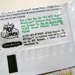 1991 YO! MTV RAPS . 10 Proset Music Cards per Pack - Etsy