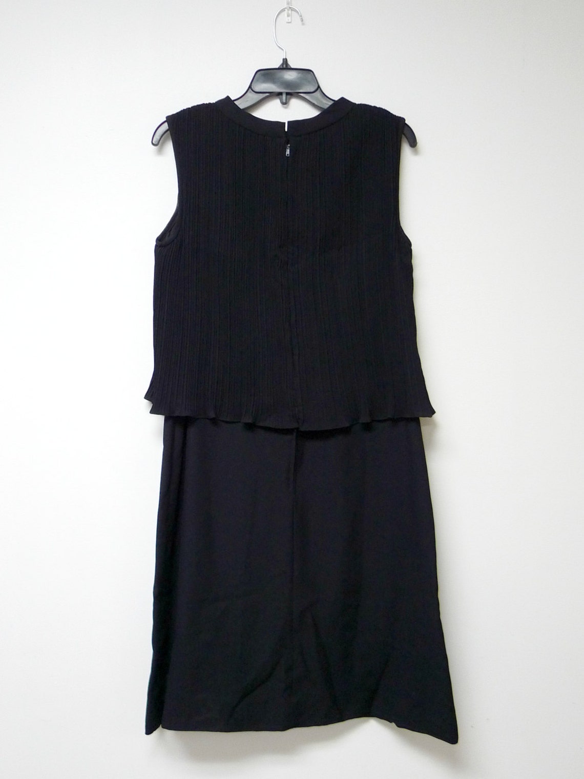 50s 60s Black Electric Pleated . Straight Cut Dress . Fits - Etsy