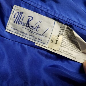 80s Mike Benet Formals Blue Big Roses Bustier Asymmetrical Prom Dress ...