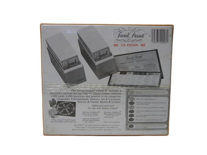 1984 Trivial Pursuit Genus II Edition Subsidiary Card Set - Etsy