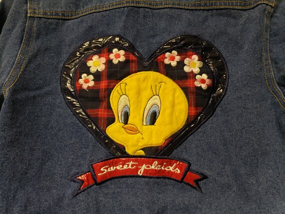 1997 Tweety Bird Looney Tunes denim jacket . kids siz… - Gem
