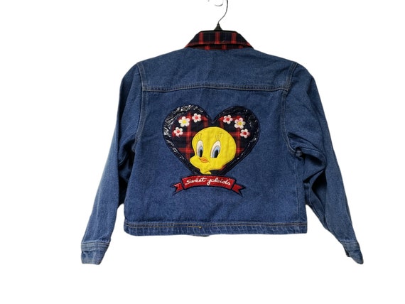 1997 Tweety Bird Looney Tunes denim jacket . kids siz… - Gem