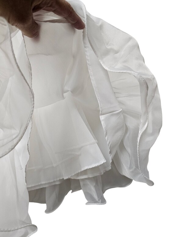 80s - 90s white ruffled puff sleeve dress . fits 6 -… - Gem