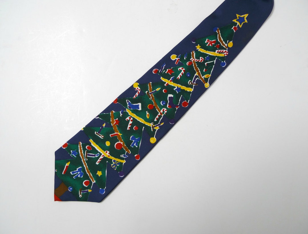 Save the Children . Christmas Tree Silk Necktie . Made in USA - Etsy