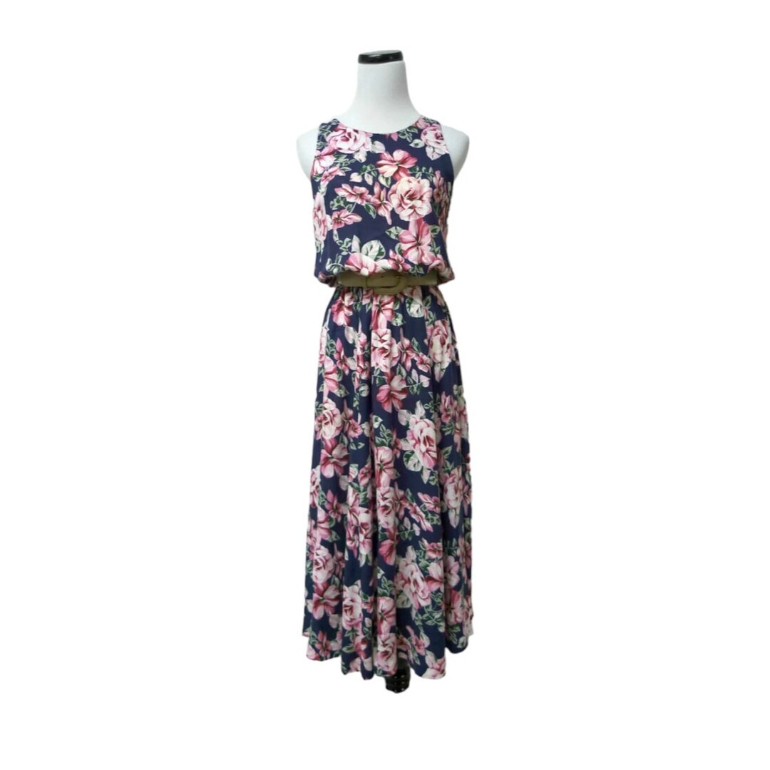 80s - 90s Jane Singer Sleeveless Floral Printed Dress . Size 10 . Made ...