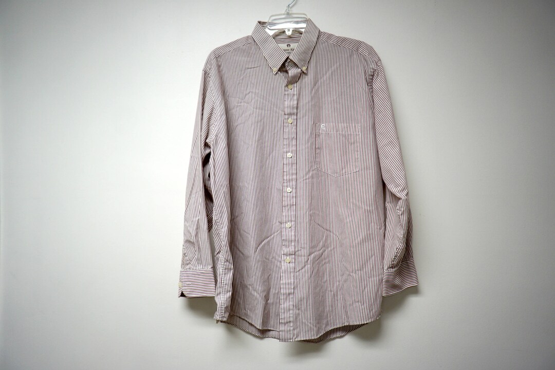 90s - 00s Etienne Aigner Stripes Poly Cotton Men's Shirt . Tag Size 17 ...